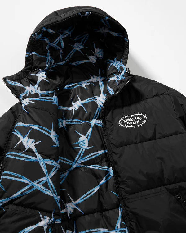 Crawling Death Barbed Wire Puffer Jacket – Jimmys Skate & Street