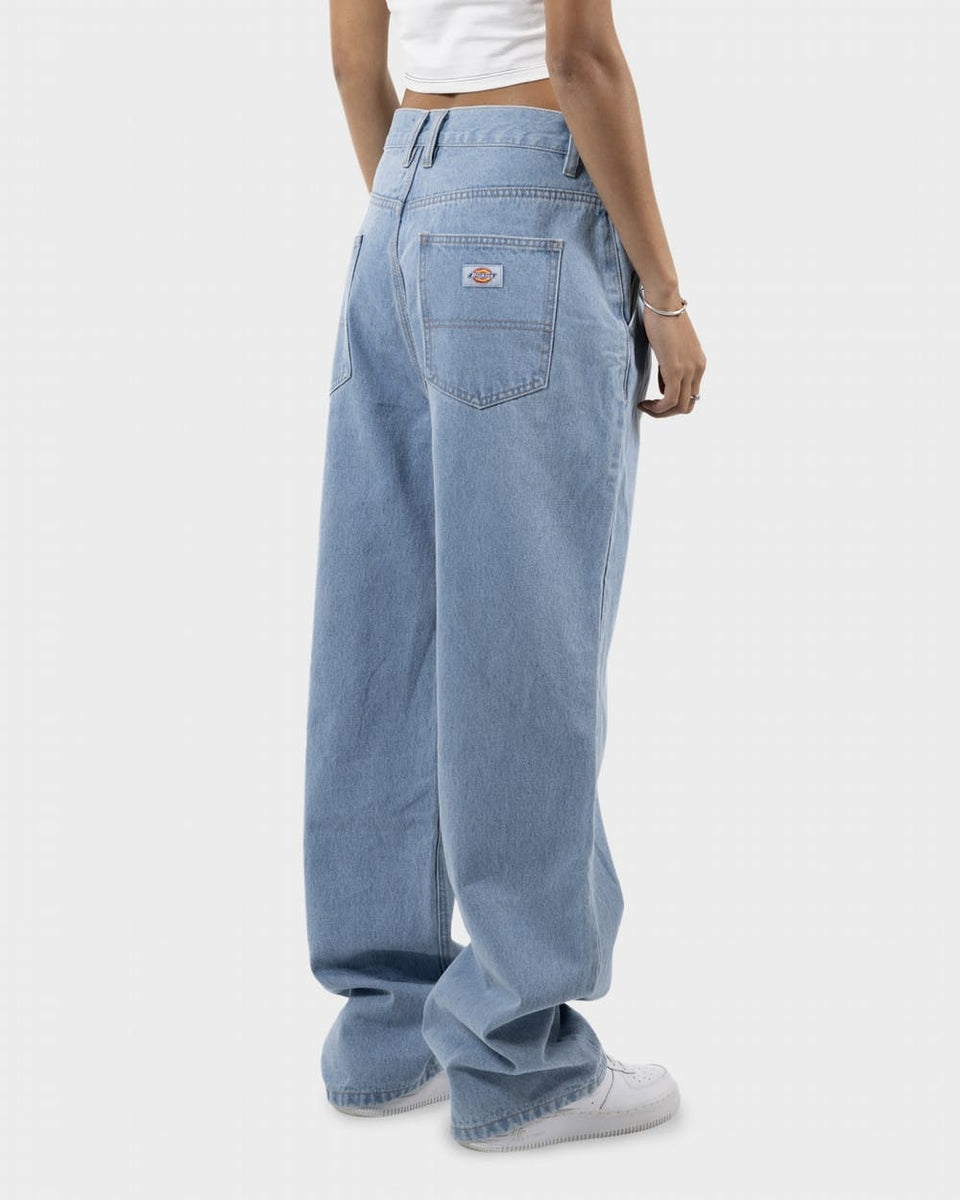 Dickie's Women's Woodlands High Rise Baggy Jean - Light Wash Blue ...