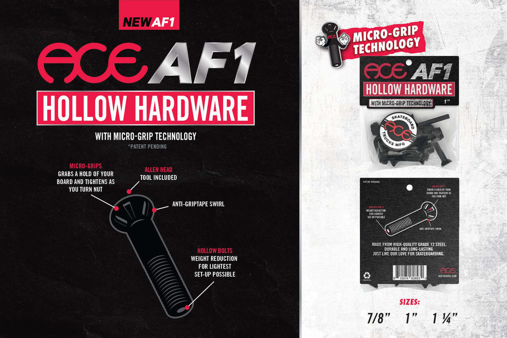 Ace AF1 Hollow Deck Bolts w/Grippers Allen Black - Assorted Sizes ...